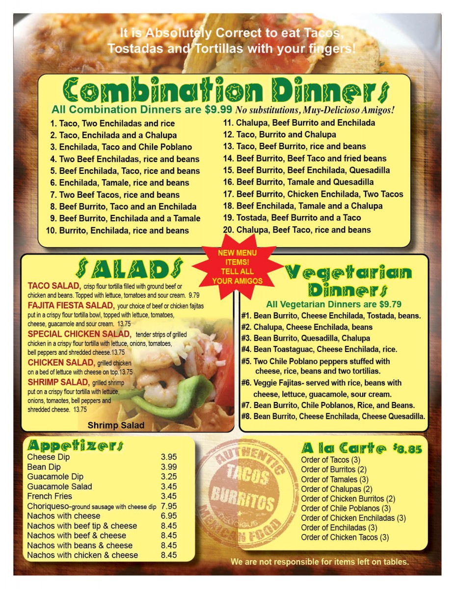 Menu – Rio Verde