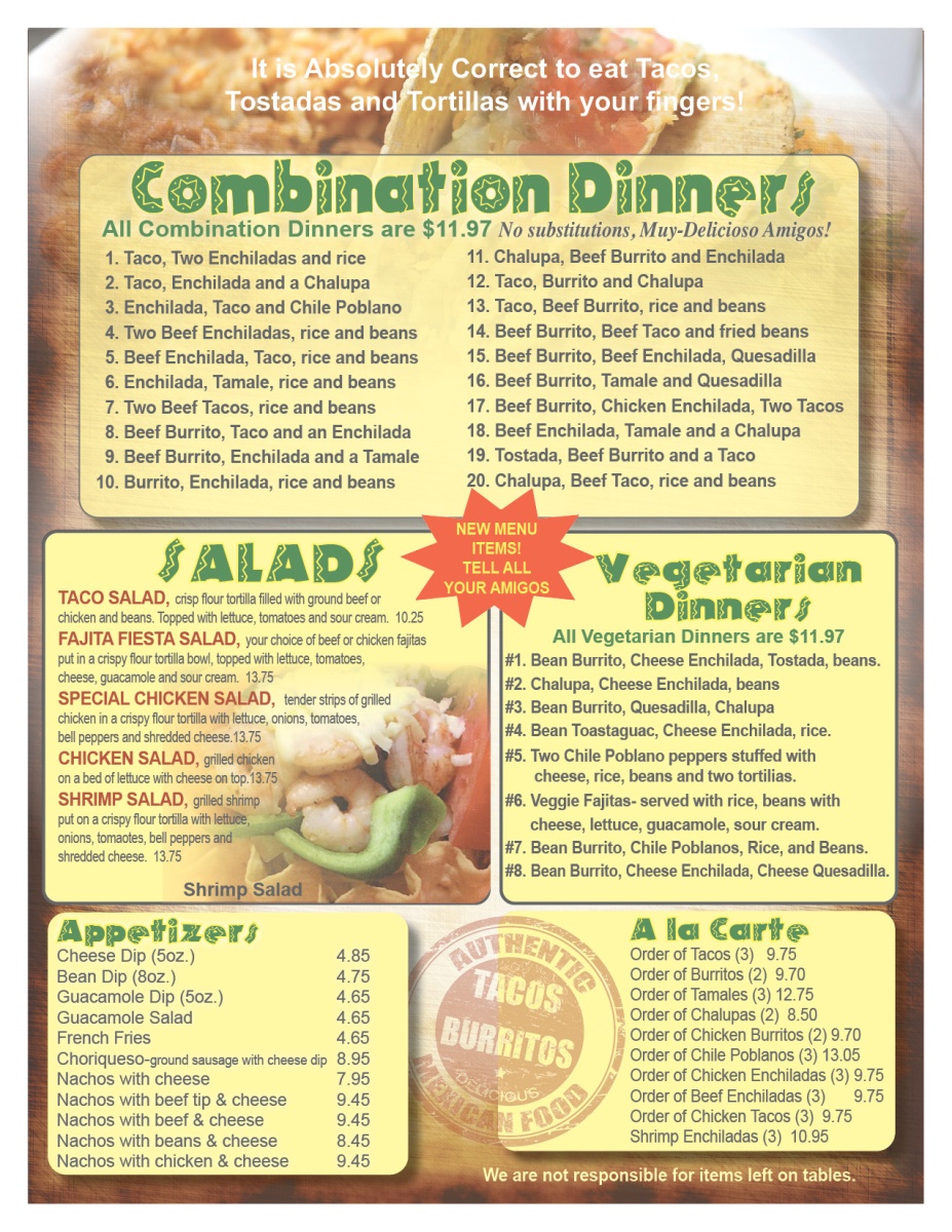 Menu – Rio Verde