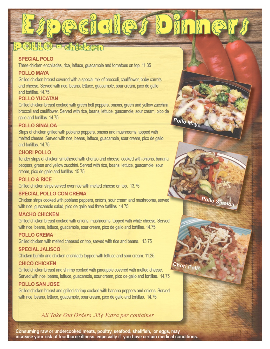 Menu – Rio Verde