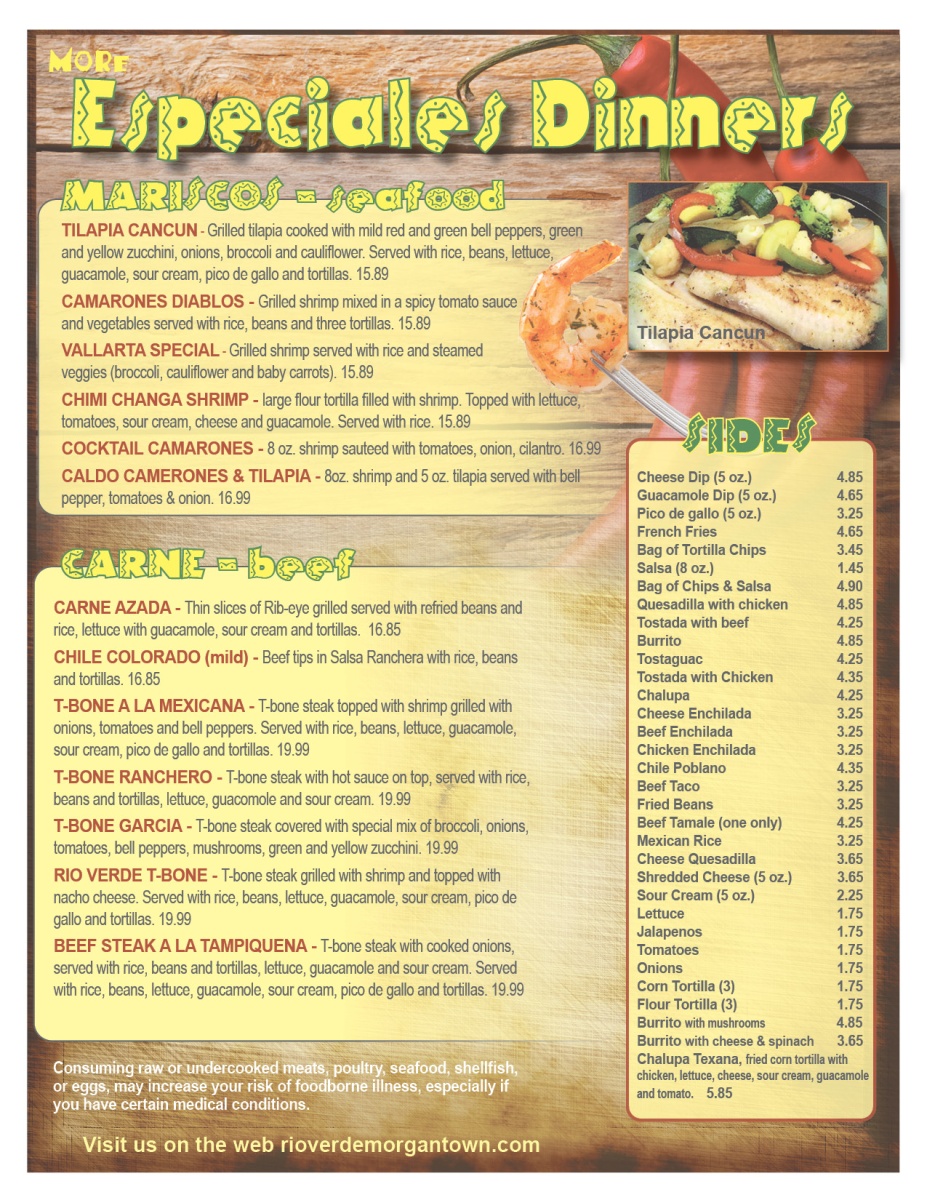 Menu – Rio Verde